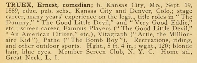 Silent Stars in the Twilight Zone: Ernest Truex – Movies Silently